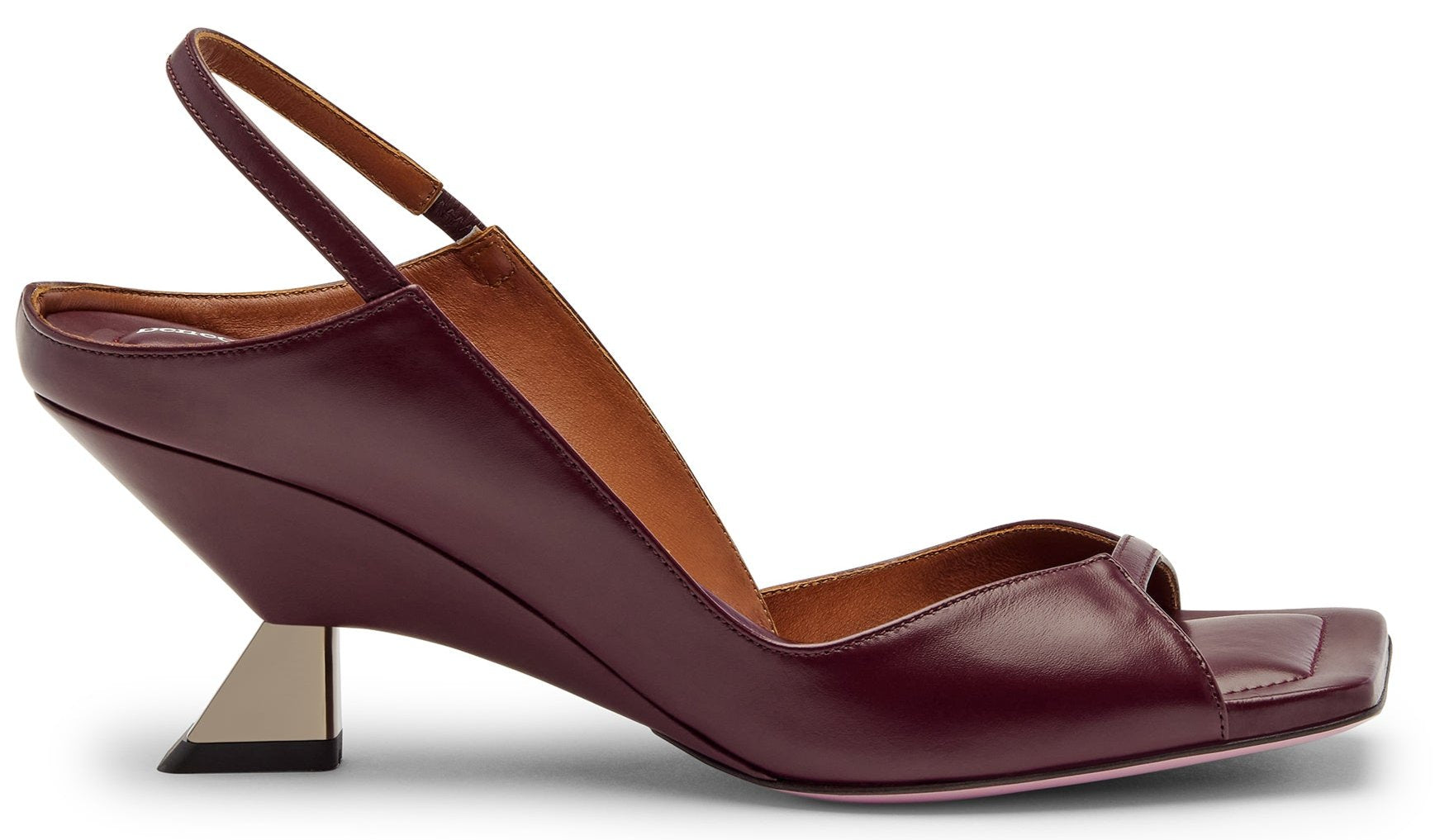 Nora Bordeaux Sandal, wedge heel | Luxury Shoes Benedetta Boroli