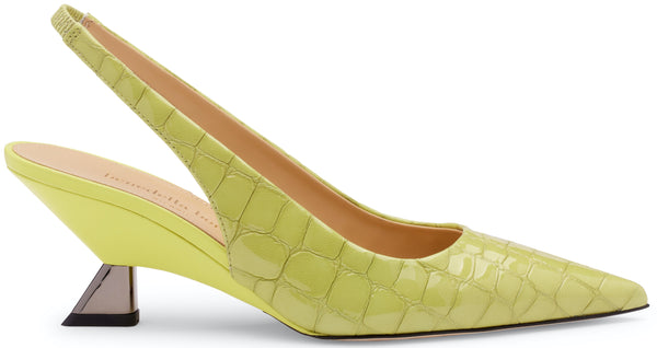 Lilly Pistachio Slingback, wedge heel, green | Shoes Benedetta Boroli