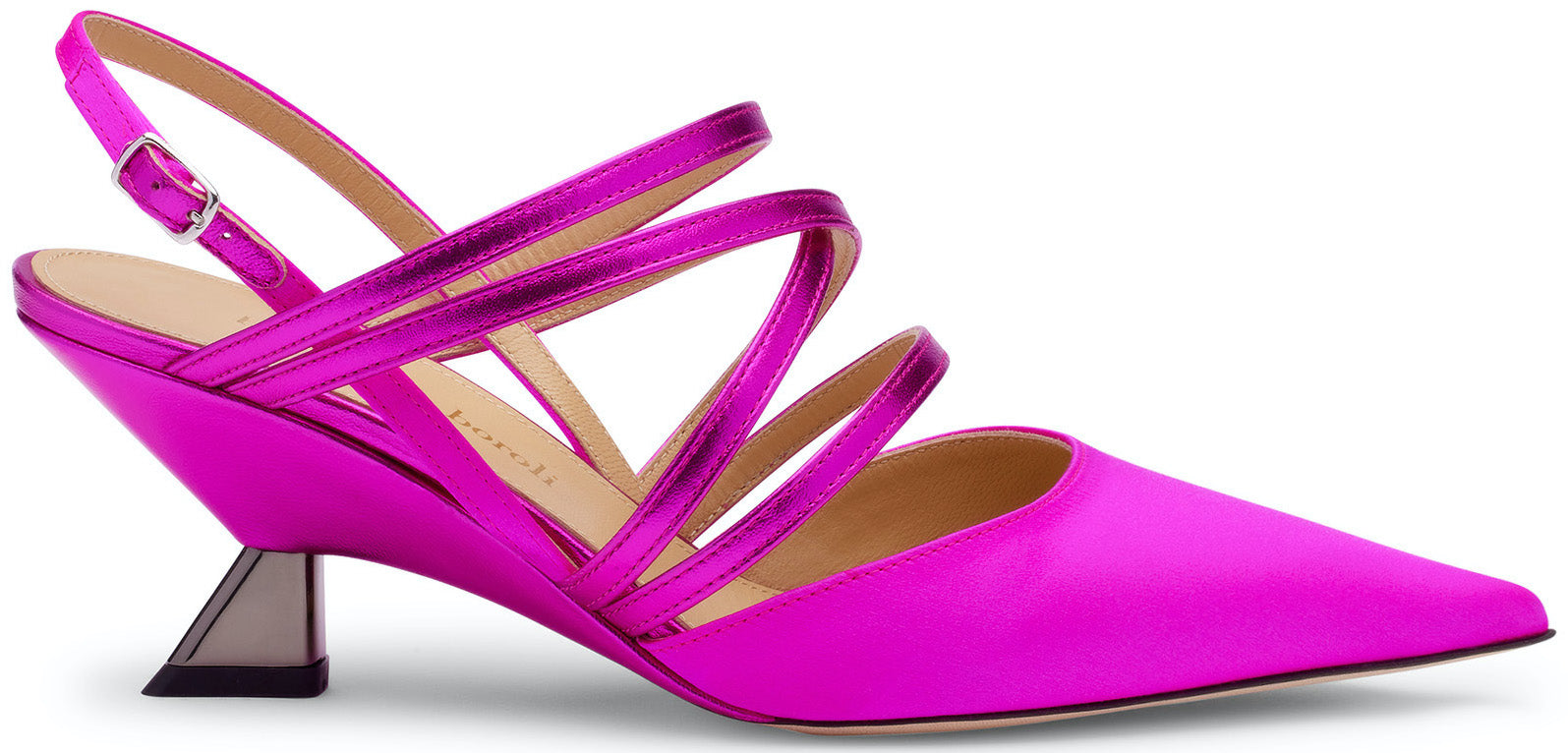 Slingback Jessy Fuchsia, wedge heel | Shoes Benedetta Boroli