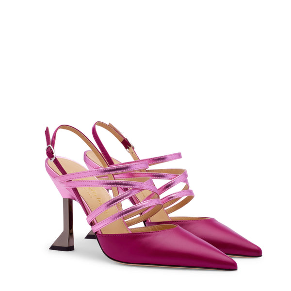 Slingback Molly Rododendro, tacco zeppa, rosso | Scarpe Lusso Donna ...